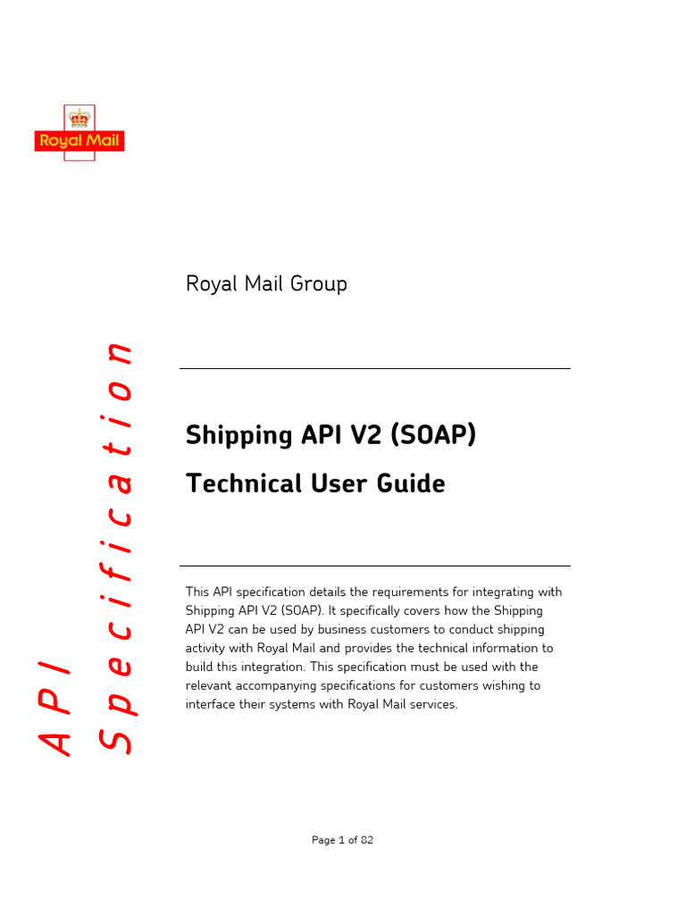 RMG Shipping API (SOAP) Technical User Guide v2 6 | PDF | Xml Schema | Xml