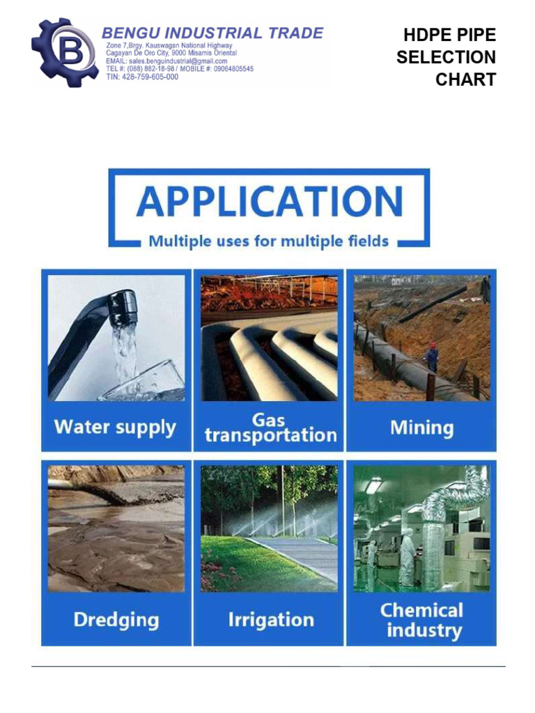 Hdpe Pipe Chart1 | PDF | Pipe (Fluid Conveyance) | Gas Technologies