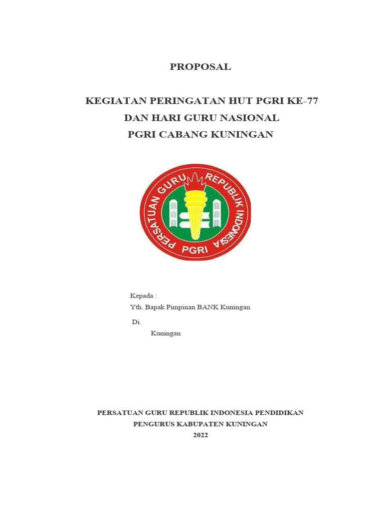 DRAFT PROPOSAL HUT KE 77 PGRI Fix | PDF