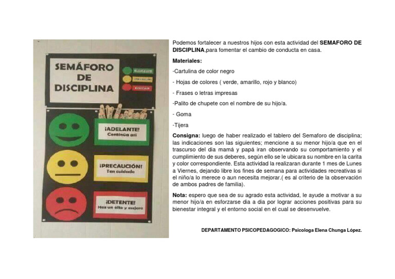 Semaforo de Disciplina-Departamentopsicopedagogico | PDF | Crecimiento ...