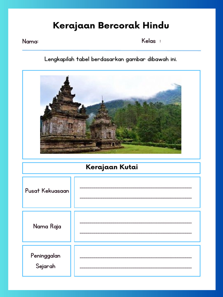 LKPD Kerajaan Bercorak Hindu Di Indonesia | PDF