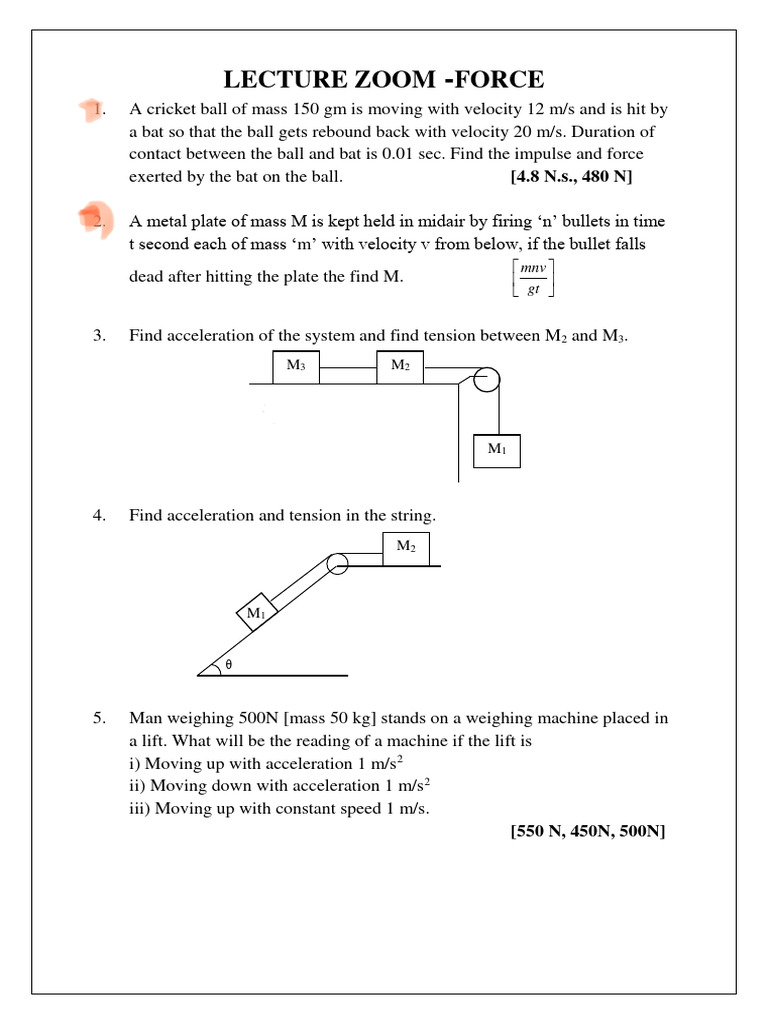 FORCE - practice problems | PDF