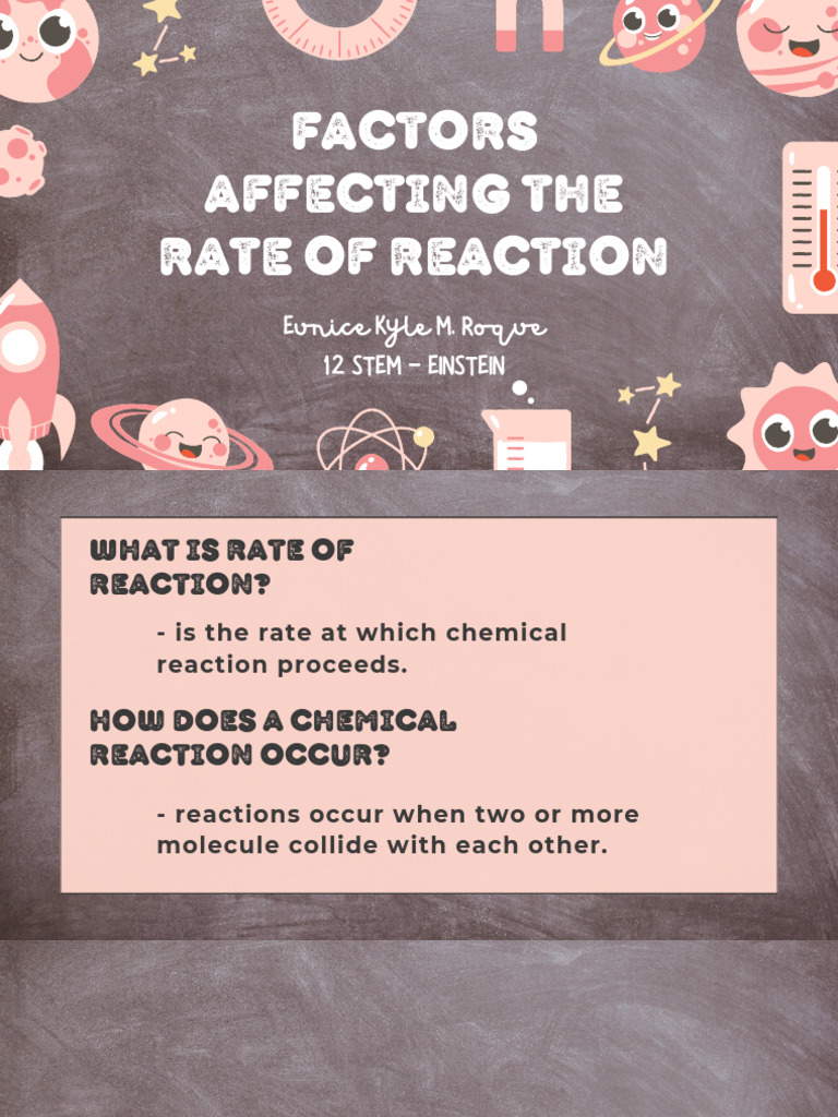 Factors Affecting The Rate of Reaction | PDF