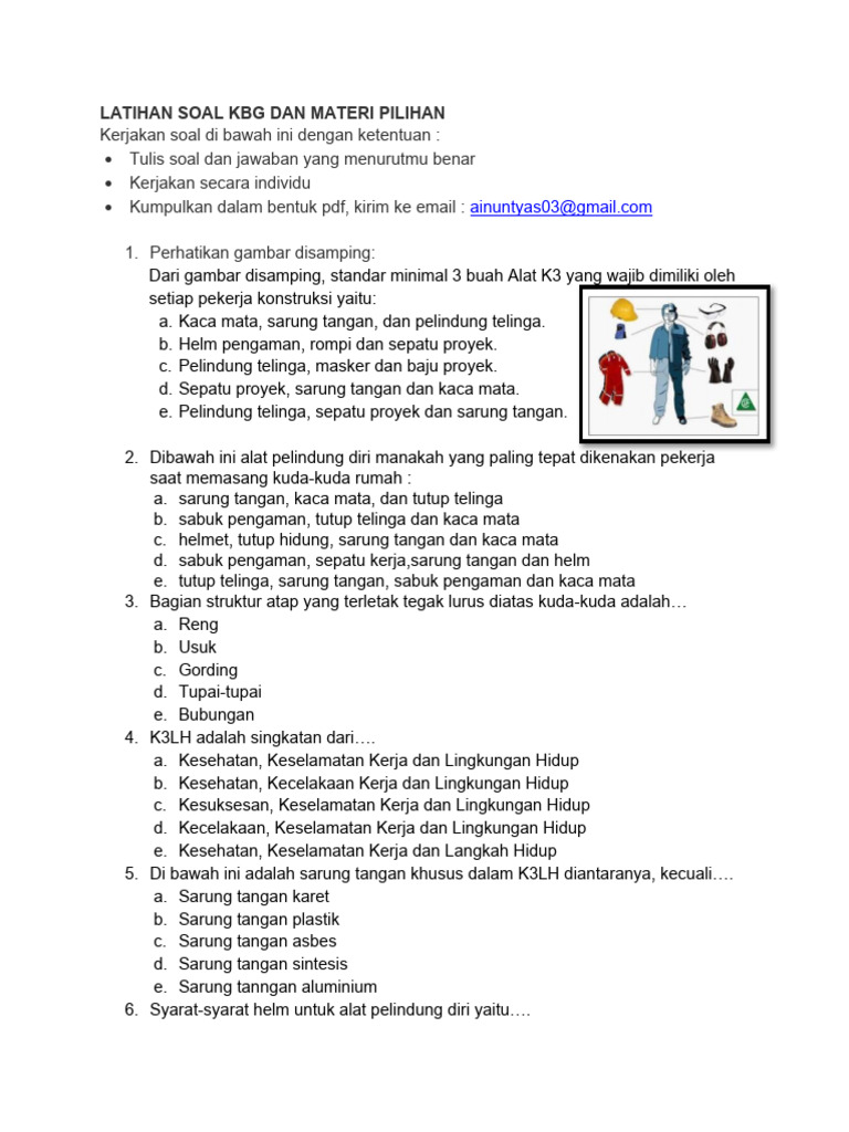 Latihan Soal KBG Dan Materi Pilihan Pas-1 | PDF | Sains & Matematika | Teknologi & Rekayasa