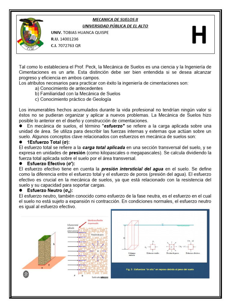 Esfuerzo de Masa de Suelo | PDF | Mecánica de suelos | Agua