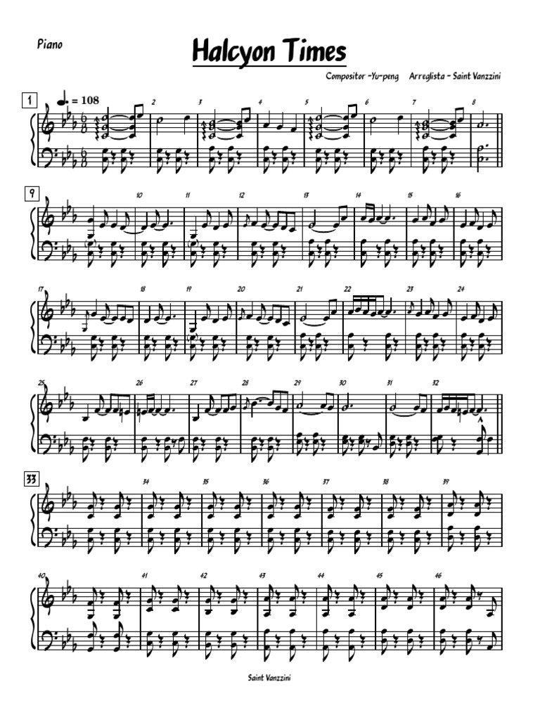 Halcyon Times - Big Band - Piano | PDF