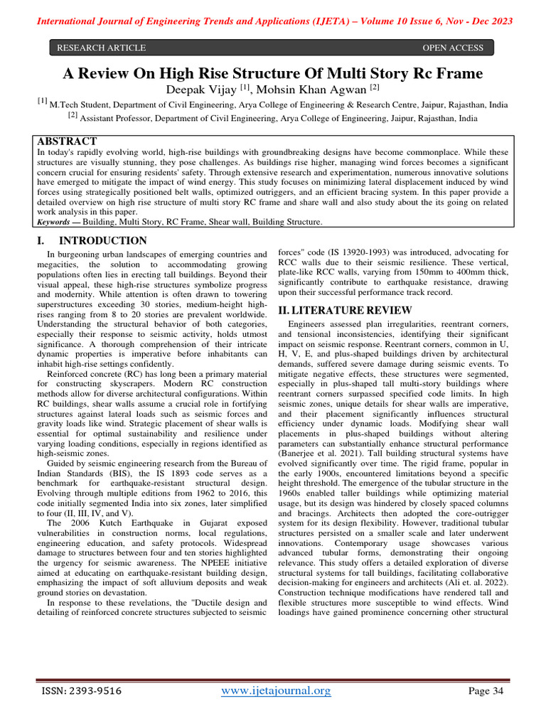High-Rise RC Frame Structures Review | PDF | Earthquake Engineering ...