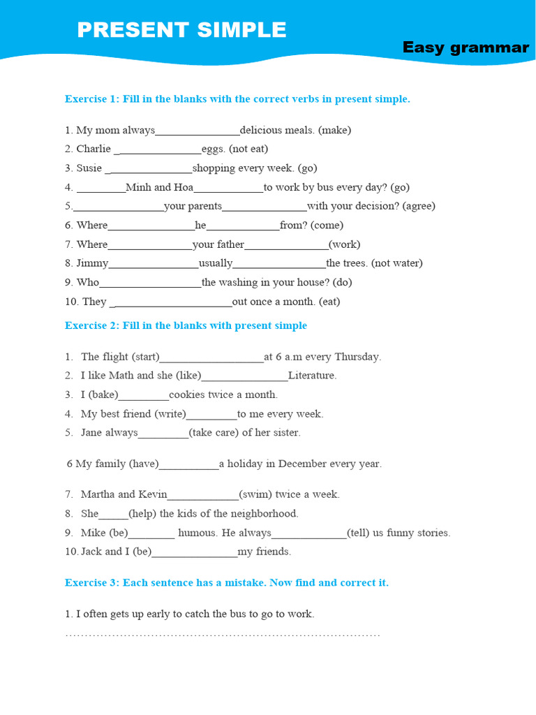 Present Simple - Worksheet 2 | PDF