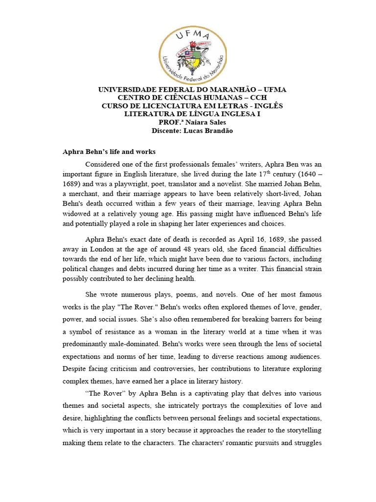 Aphra Behn | PDF
