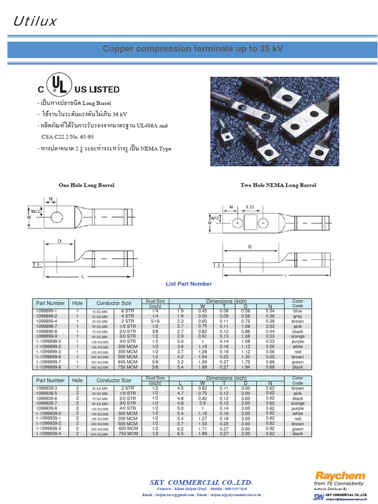 9.cable LUG Utilux Copper | PDF | Electrical Connector | Electrical ...