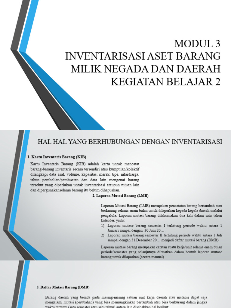 Modul 3 Inventarisasi Aset Barang Milik Negada Dan Daerah Kegiatan ...