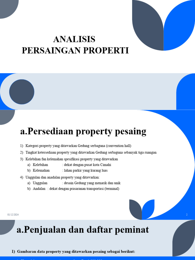 Analisis Persaingan Properti Pak Darsono | PDF