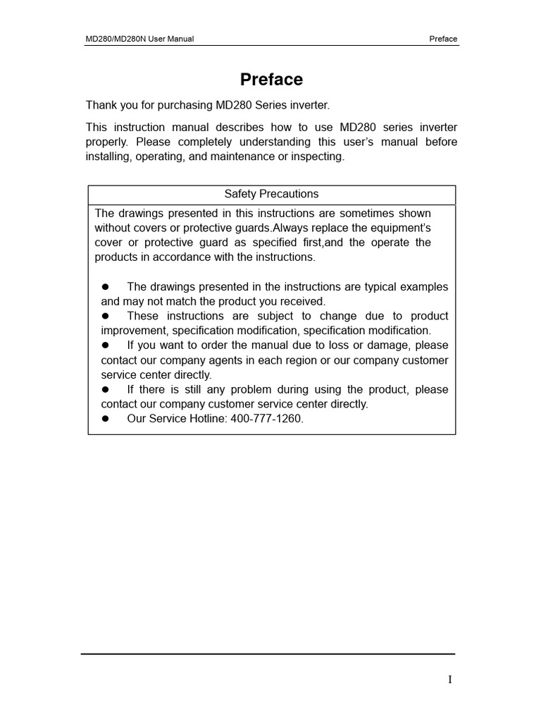 MD 280 | PDF | Electric Motor | Power Inverter