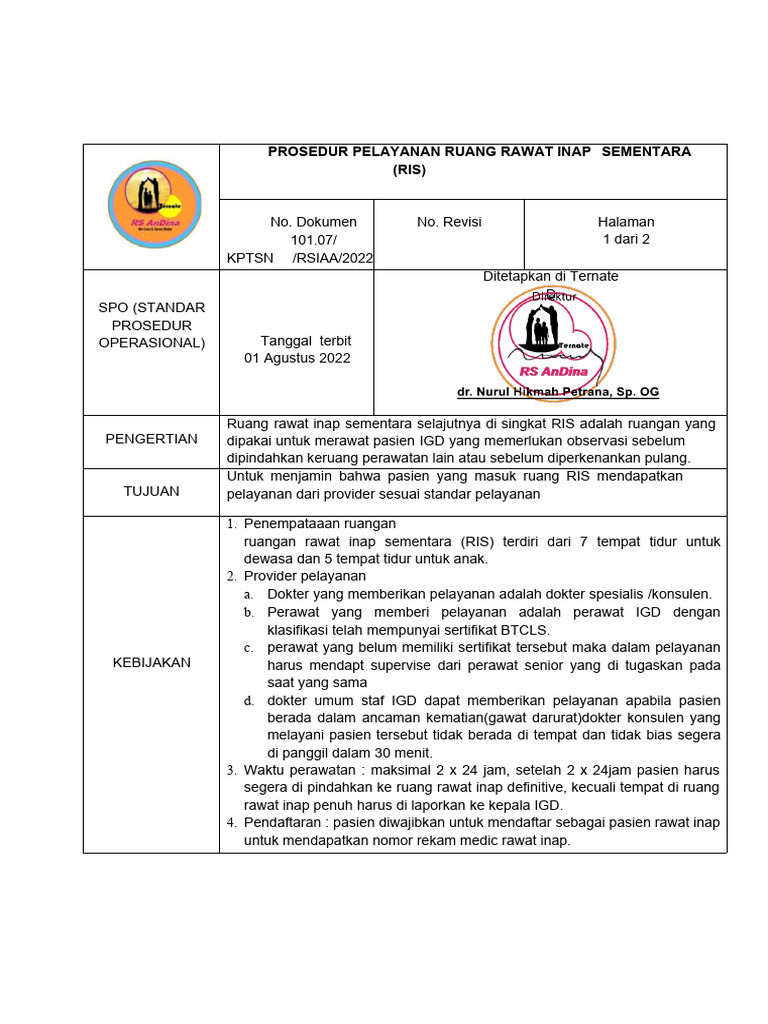 Spo Dan Alur Ris | PDF