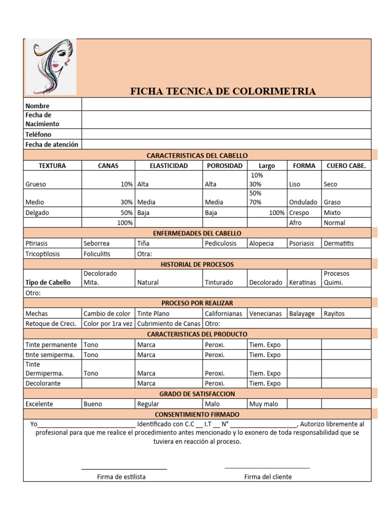 Ficha Tecnica de Colorimetria | PDF