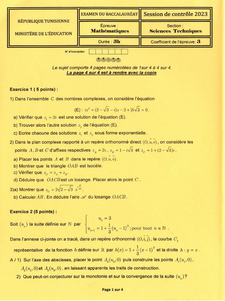 Bac T 2023 C | PDF