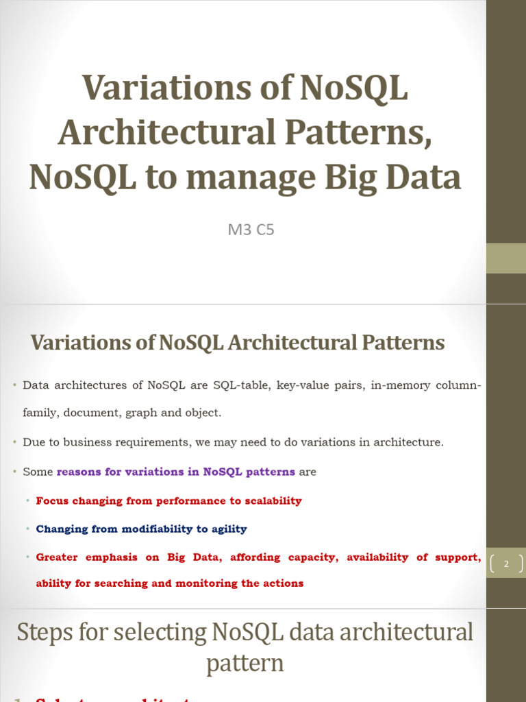 M3, C5 NoSQLandBigdata | Download Free PDF | No Sql | Scalability