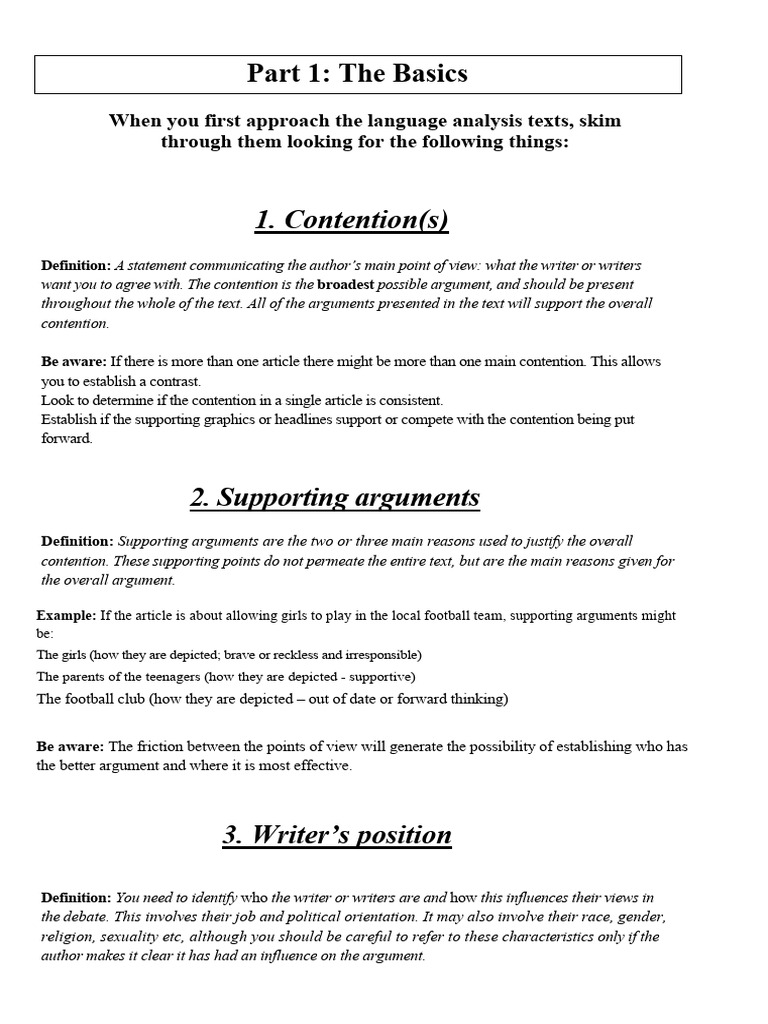 English VCE Language Analysis Notes | PDF | Credibility | Rhetoric