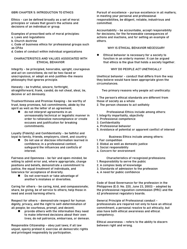 GBRI Chapter 5 | PDF | Profession | Business Ethics