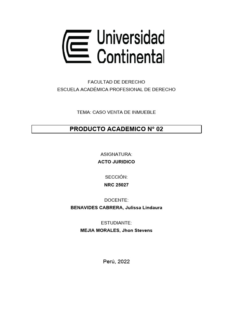 Producto Academico #02 - Acto Juridico | PDF