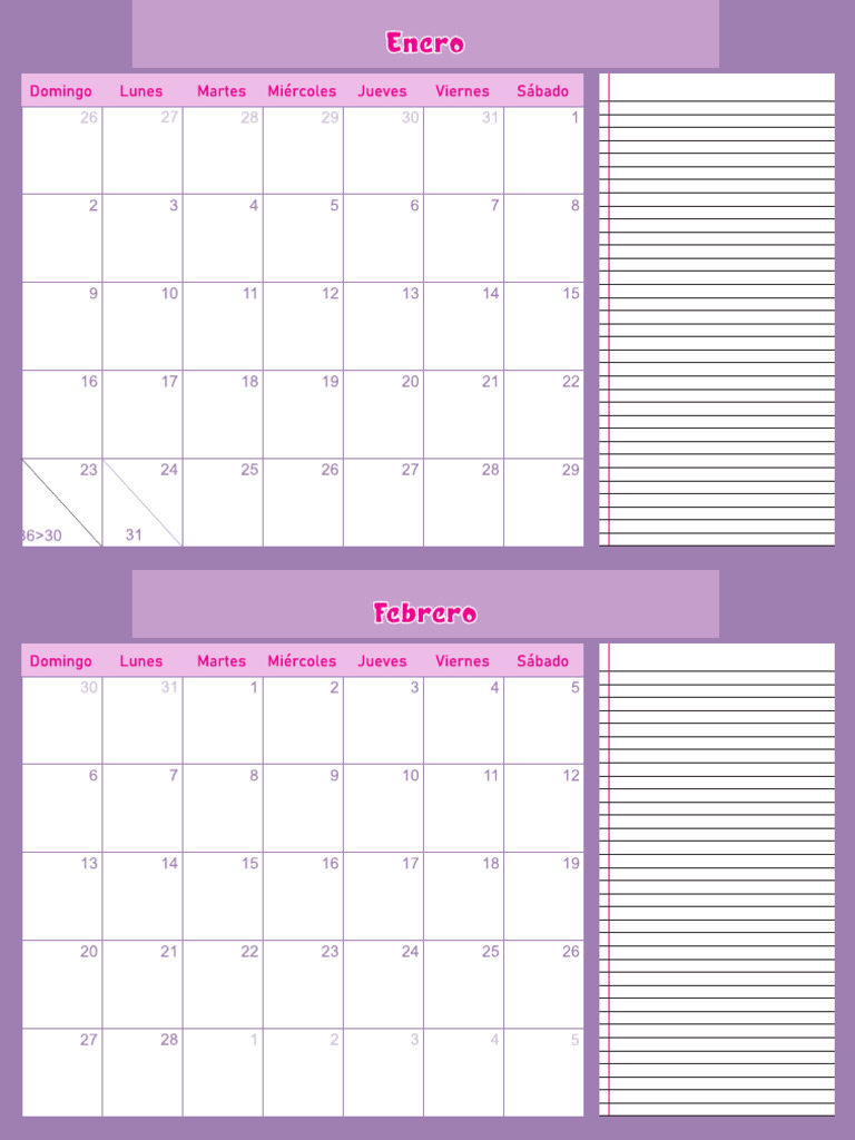 Calendario Mensual 1 | PDF