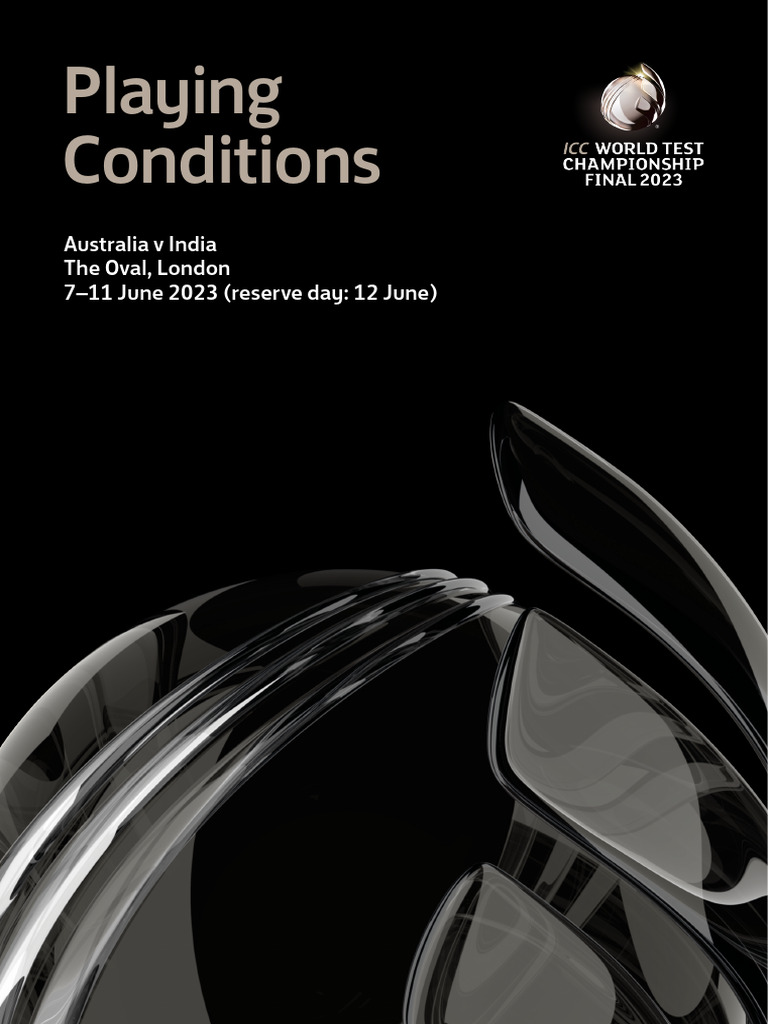 ICC WTC Final 2023 Playing Conditions | PDF | Cricket | Test Cricket