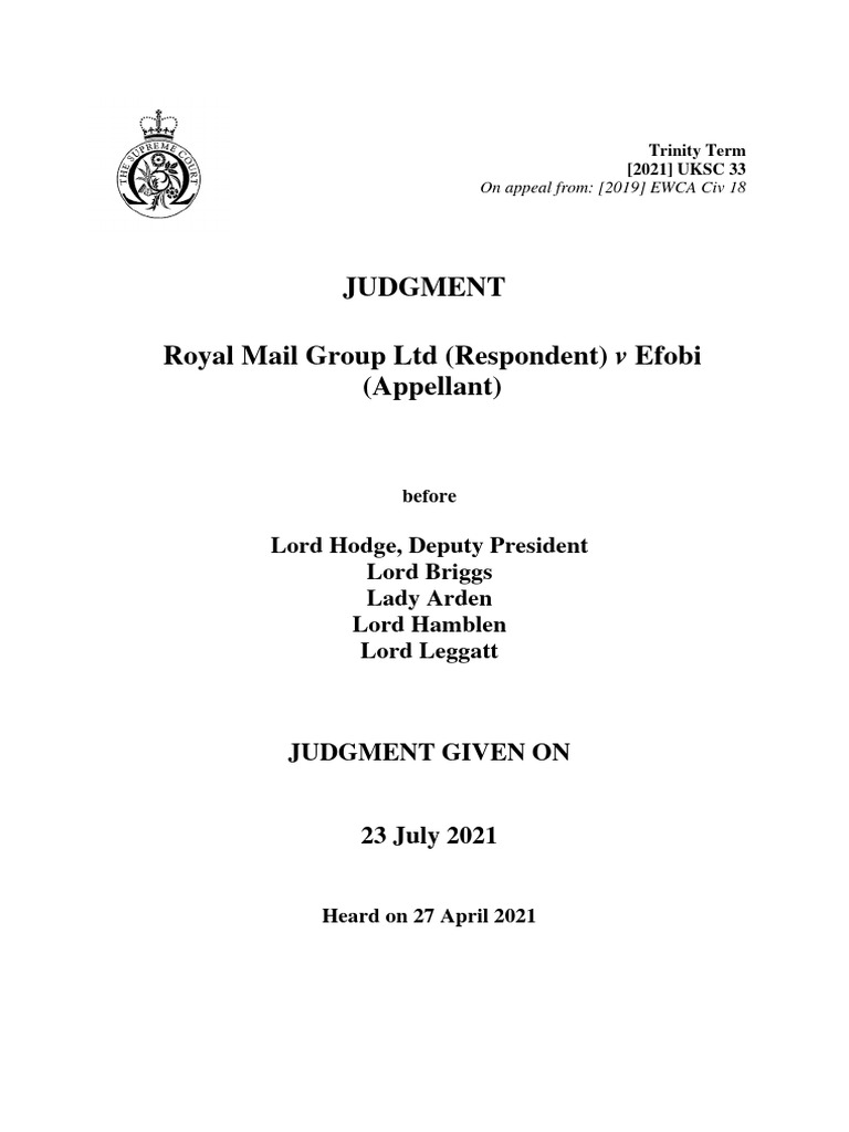 uksc-2019-0068-judgment | PDF | Burden Of Proof (Law) | Evidence (Law)