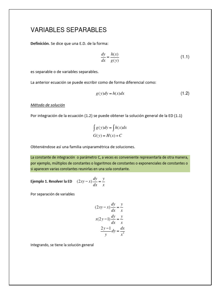 Variables Separables | PDF