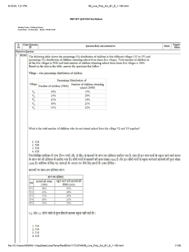 UGC NET Paper 1 15 June 2023 Morning Shift | PDF