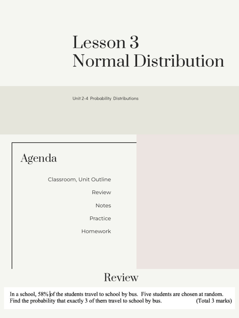 L03 Lesson Normal Distribution 1 AAHLY2U4 | PDF | Histogram | Standard Deviation