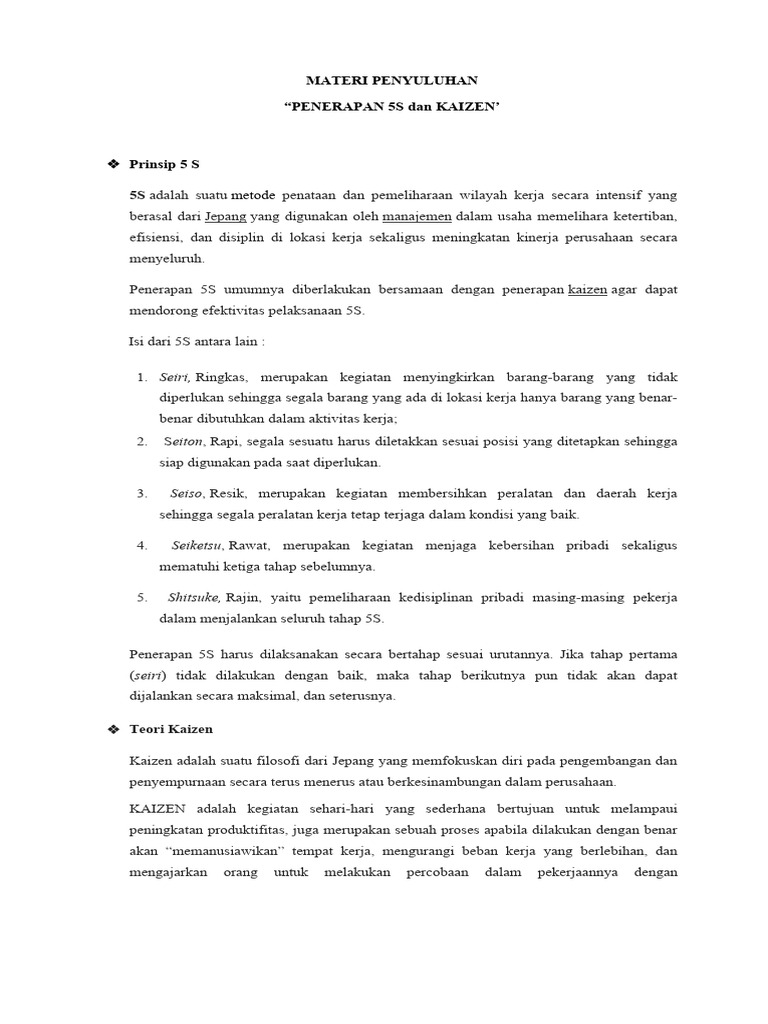 Materi Penyuluhan 5S | PDF