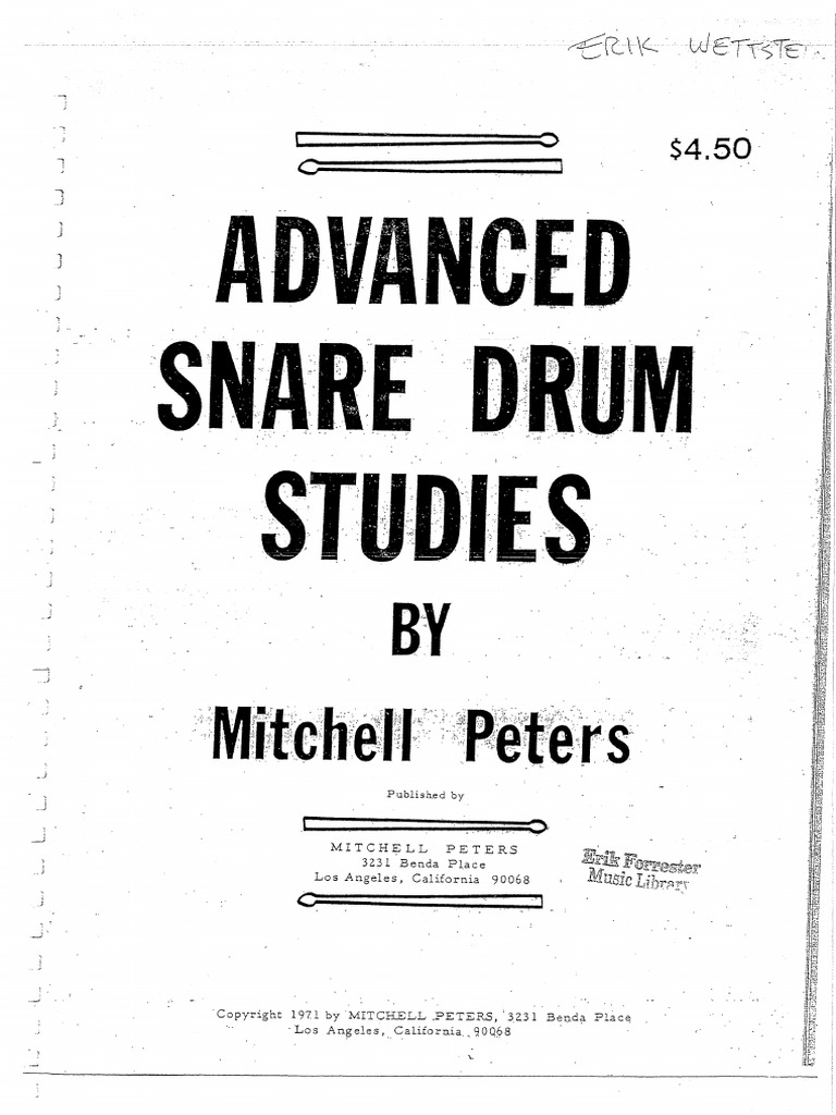 Mitchell Peters - Advanced Snare Drum Studies | PDF