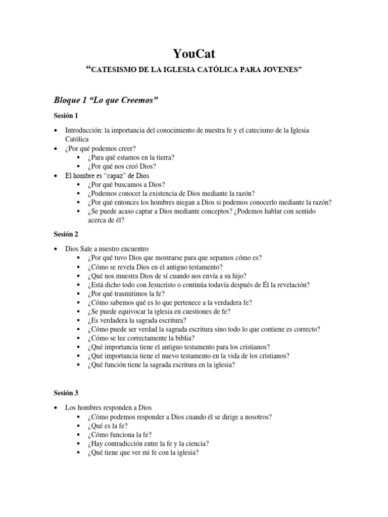 Curso de Fe YouCat para Jóvenes | PDF | Jesús | Iglesia Católica