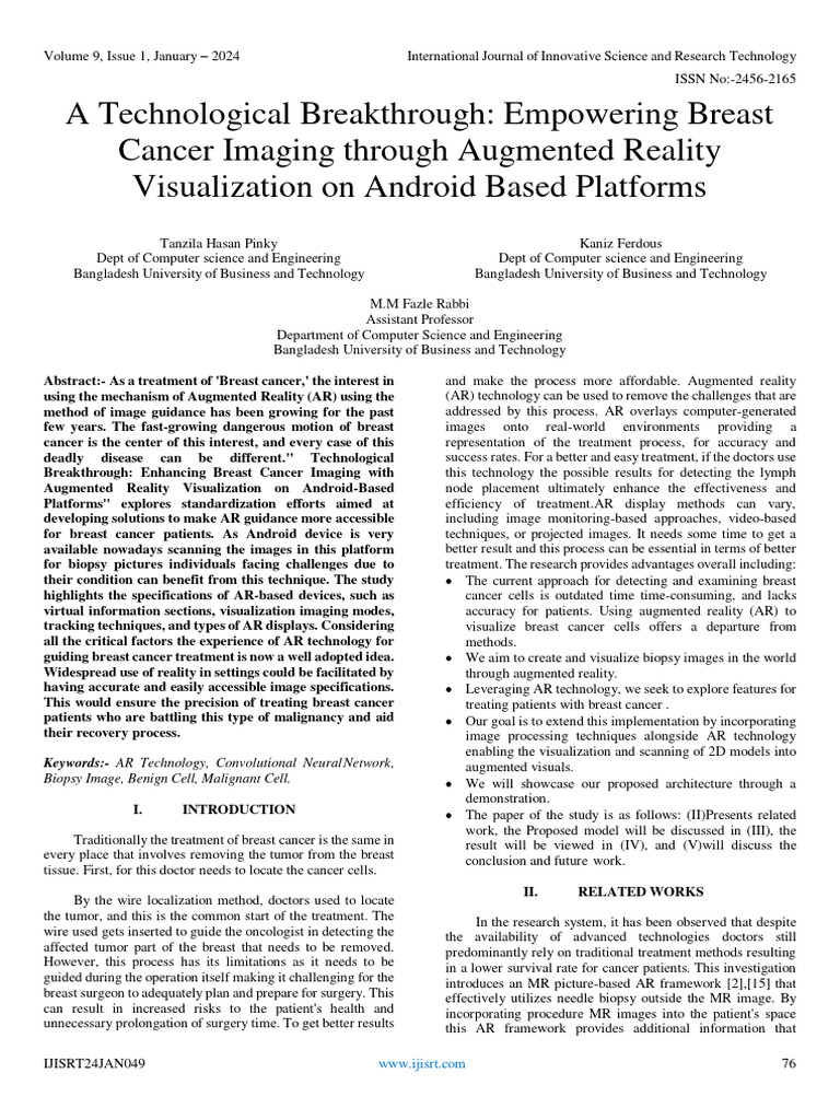 A Technological Breakthrough Empowering Breast Cancer Imaging Through Augmented Reality