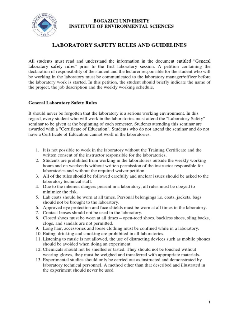 Ies Lab Safety English | PDF | Chemistry | Physical Sciences