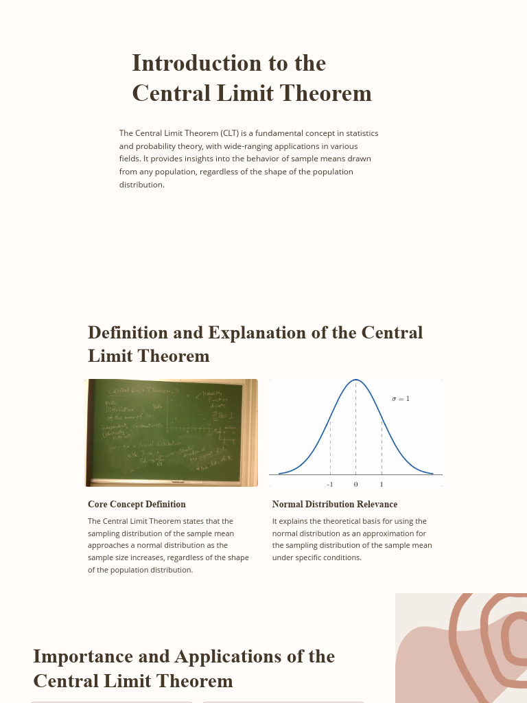Central Limit Theorem | PDF | Statistics | Sampling (Statistics)