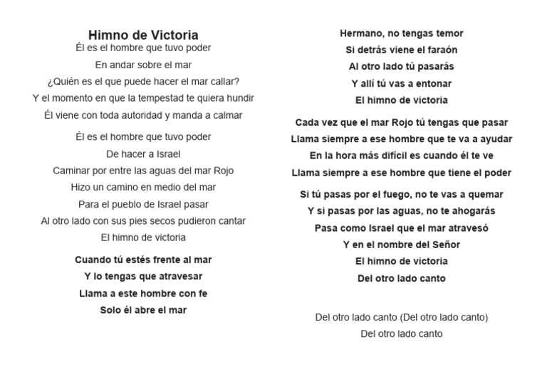 Himno de Victoria: Letra Completa | PDF | Poesía