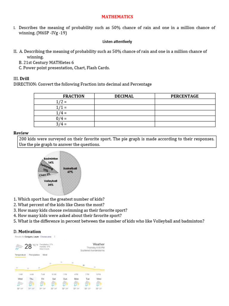 Q4 COT MATH | PDF | Probability | Odds