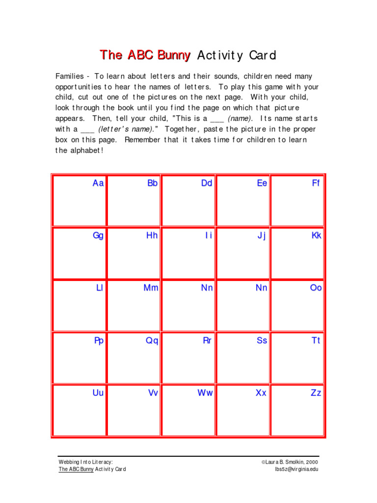 ABC_Bunny_Activity_Card | PDF