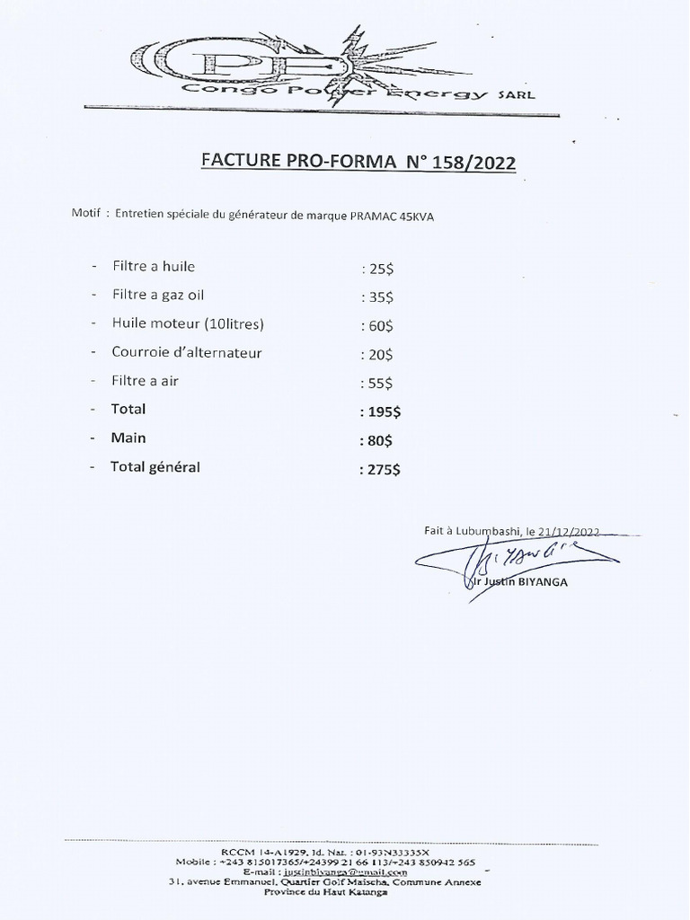 Facture Ir Justin | PDF