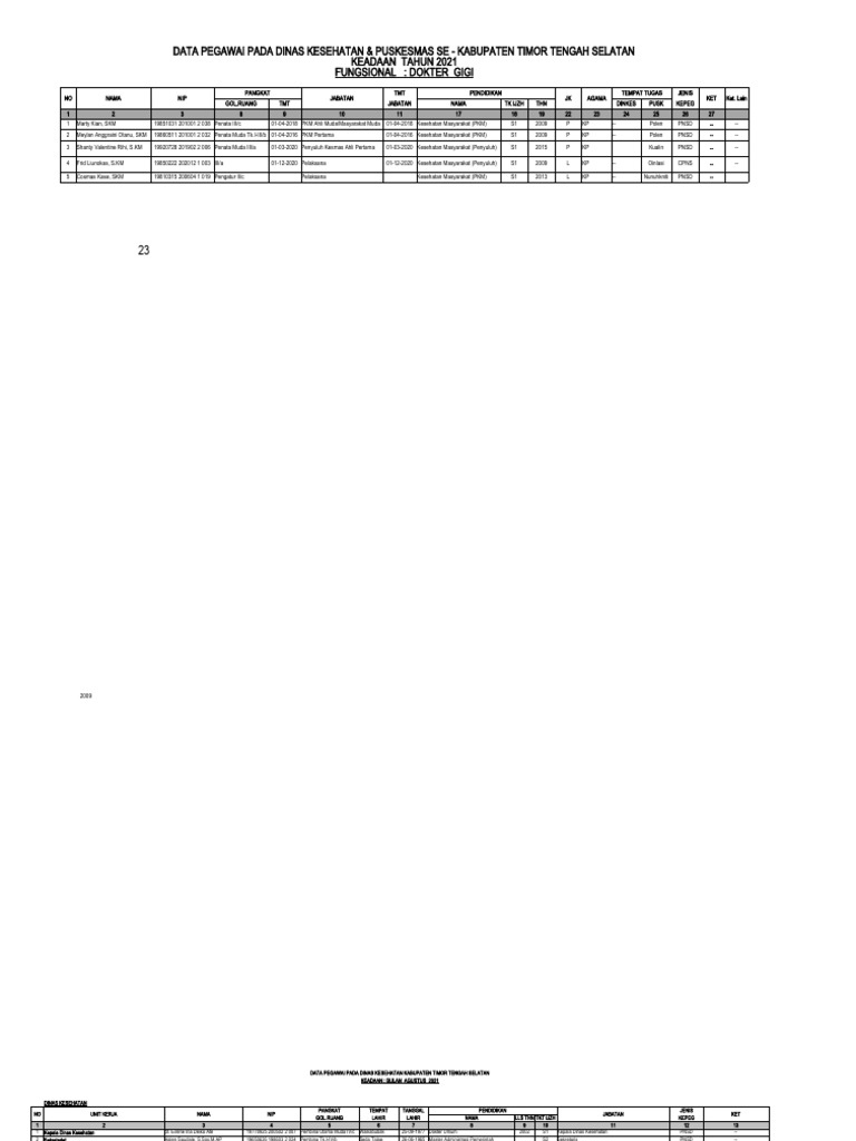 REKAPAN JABFUNG PER PROVESI 2021 | PDF