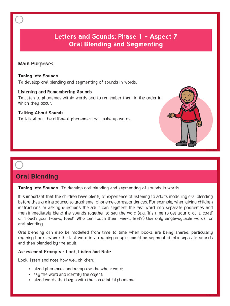 Phonics Oral Blending and Segmenting | PDF | Phoneme | Word