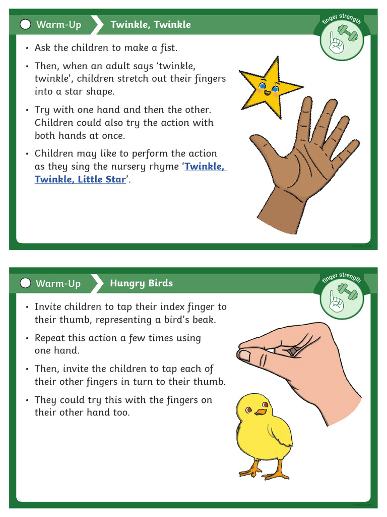 Fun Finger Warm-Up Activities | PDF | Hand | Finger