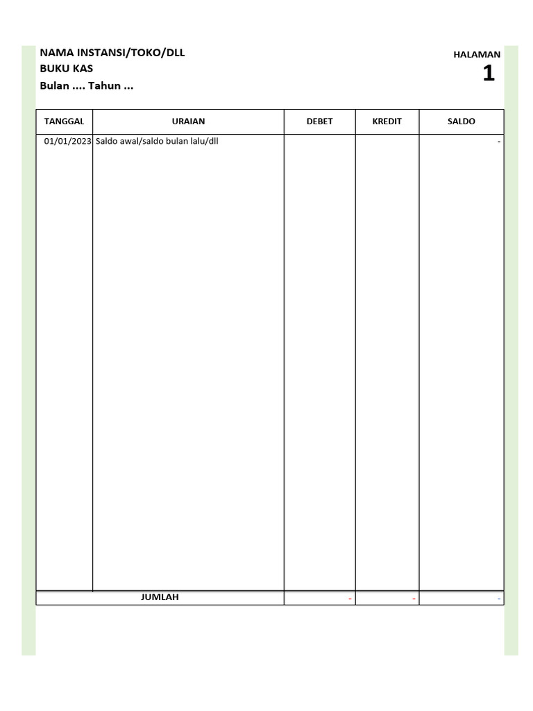 Form Checking Buku Kas | PDF | Pengelolaan Keuangan & Uang