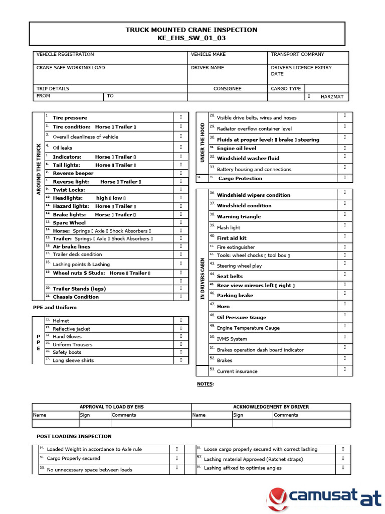 Truck Inspection Checklist | PDF | Trailer (Vehicle) | Truck