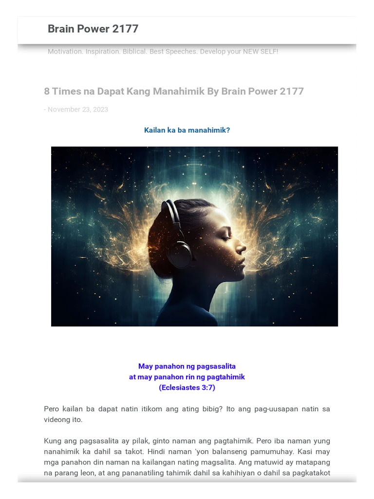 8 Times Na Dapat Kang Manahimik by Brain Power 2177 | PDF