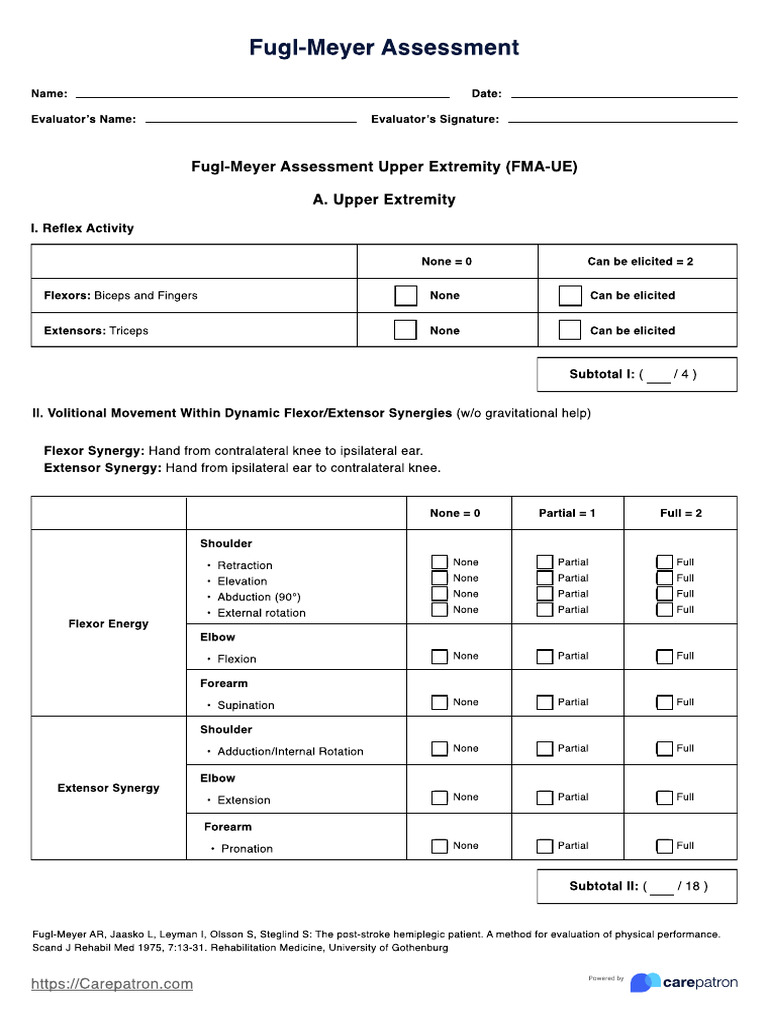 6461654598c3eb6849f33fc8 Fugl-Meyer | PDF