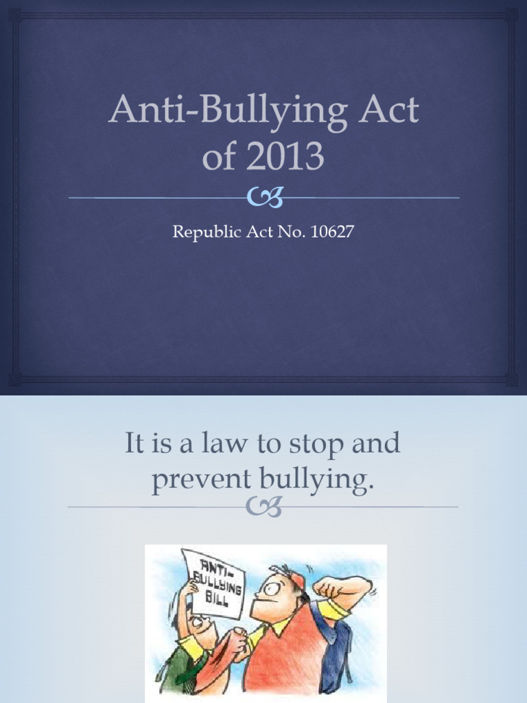 Anti-Bullying Act Presentation | PDF | Bullying | Cyberbullying