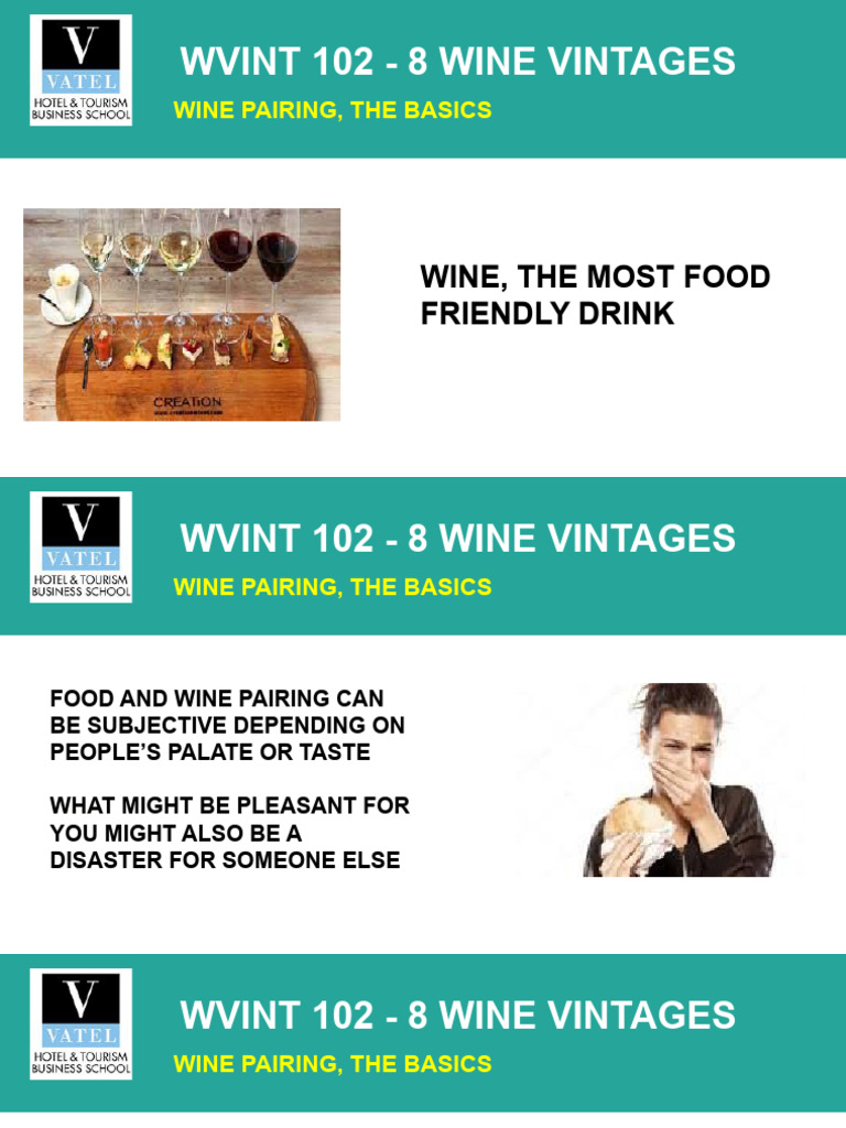Lesson 8 Food Wine Pairing The Basics Pdf
