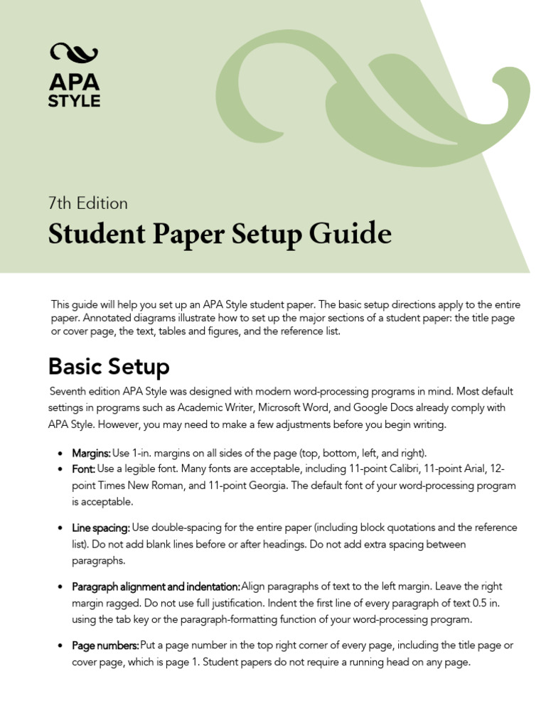 Instructional Aidsstudent Paper Setup Guide PDF | PDF | Paragraph | Apa ...